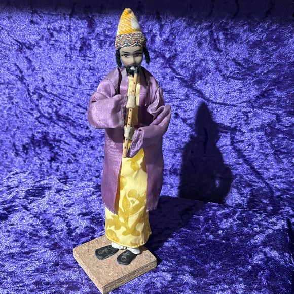 Sabra | Art | Vintage 95 Sabra Hebrew Folk Art Man Playing The Flute ...